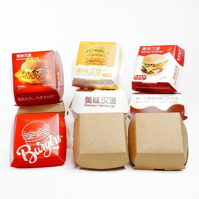 China Wholesale custom printed logo burger box eco-friendly fast food food grade paper packaging box for sale