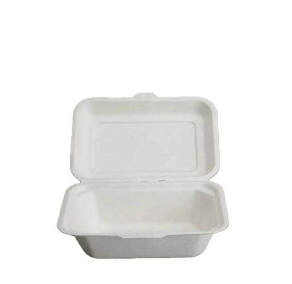 Quality Customized hamburger clam shell biodegradable bamboo fast food container for sale