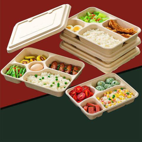 Quality Eco-friendly customized takeaway lunch box biodegradable sugarcane bagasse for sale