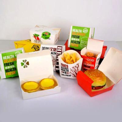 China Customized Sandwich Hot Dog Paper Chicken Box Burger Burger Box Printing Fast Food Disposable Packaging for sale