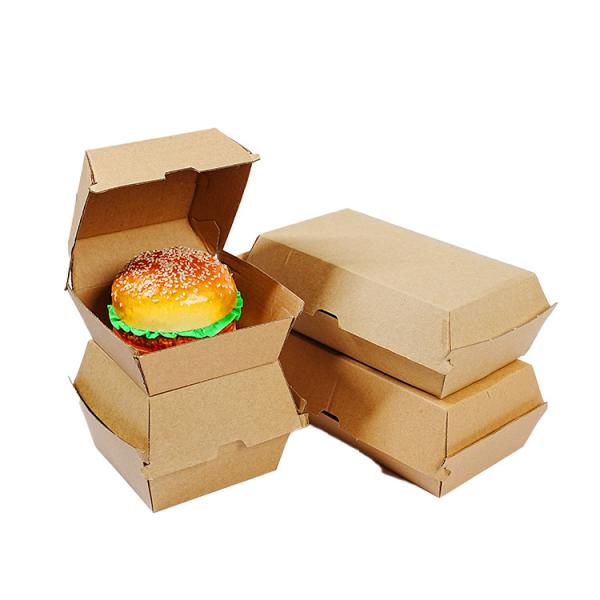 Quality Biodegradable Food Grade Corrugated Paper Burger Box Custom Order Accepted With for sale