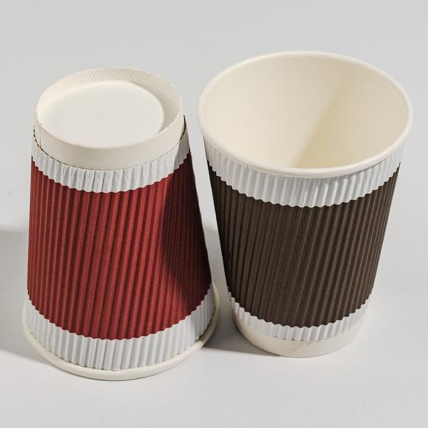Quality Double Walled Disposable Coffee Cup With Lid Hot Drink Eco-friendly Biodegradabl for sale