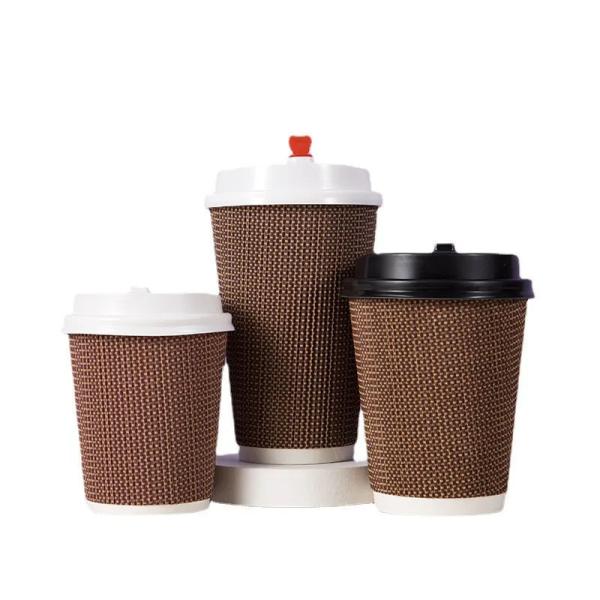 Quality 100% Biodegradable White Cowhide Double Wall Coffee Paper Cup With Water-based for sale