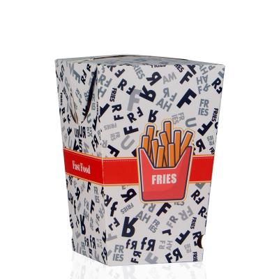 China Low price custom printing logo size french fry box white cardboard biodegradable fast food takeaway box for sale