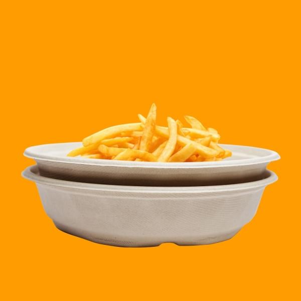 Quality Compostable sugarcane bagasse paper bowl fast food packaging outer box for sale
