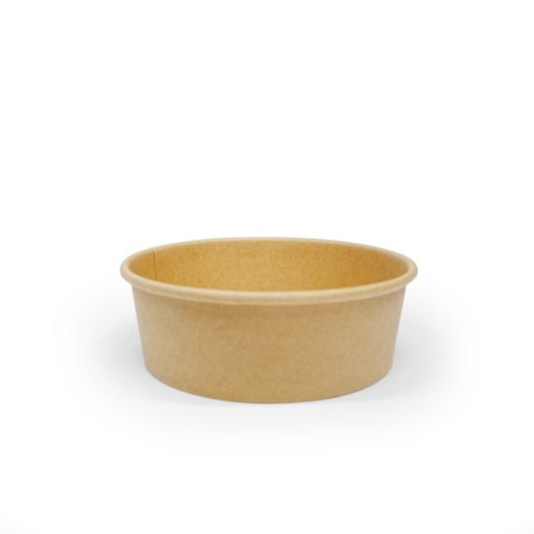 Quality Biodegradable brown kraft paper bowl with custom printed logo salad hot soup for sale