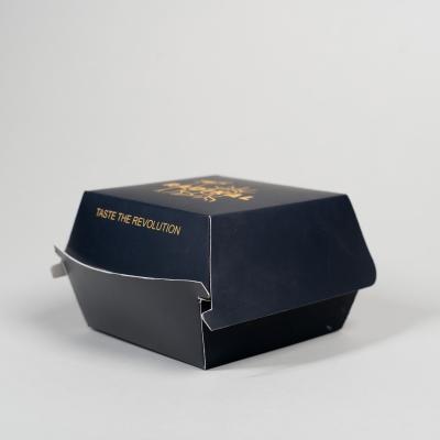 China Eco-friendly custom logo biodegradable food grade fast food takeaway burger box for sale