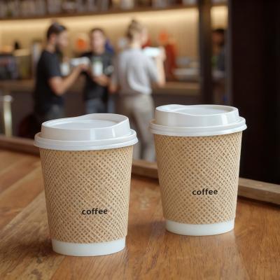 China Customized 8oz 16oz double walled coffee paper cup eco-friendly disposable paper cup with lid for sale
