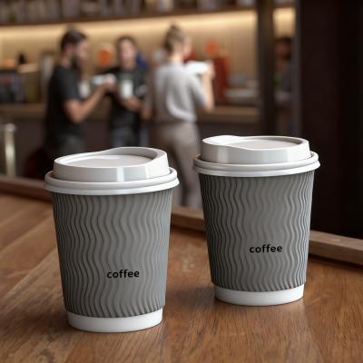 China Biodegradable disposable double wall coffee paper cup eco-friendly customization for sale