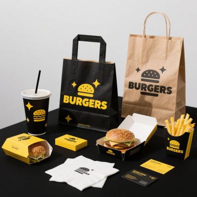 China Wholesale custom logo disposable fast food food grade takeaway fried chicken and french fries burger box for sale