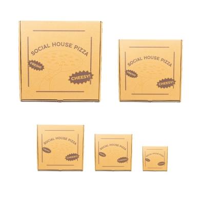 China Low MOQ custom logo eco-friendly food grade corrugated paper packaging fast food pizza paper box for sale