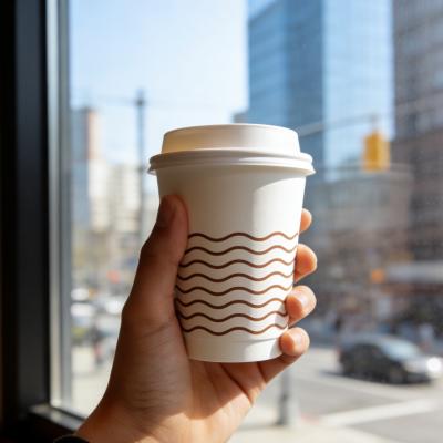 China Customizable 8oz 10oz 12oz 14oz 16oz and 18oz eco-friendly single and double-wall disposable paper coffee cups for sale