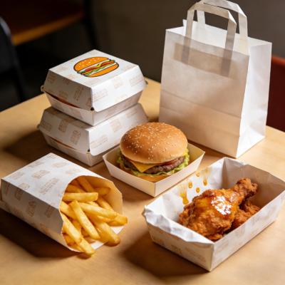 China Wholesale and custom printing of food-grade paper boxes for hamburgers fries and fried chicken fast food for sale