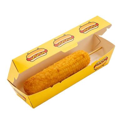 China Wholesale disposable corn hot dog sticks food delivery packaging paper box customization for sale
