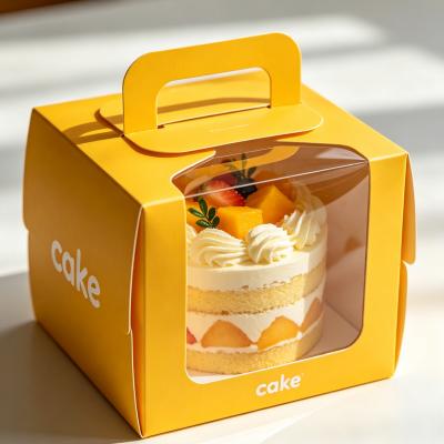 China Customized Logo Food Grade Safe Eco-Friendly Cake Box with Full Custom Branding for Bakery and Dessert Packaging for sale