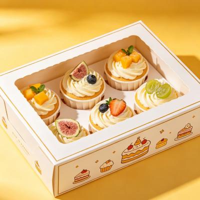 China Customized Logo Foldable Window Cake Packaging Box with Eco-Friendly Material and Flat Pack Design for sale
