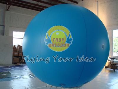 China Blue Inflatable Advertising Balloon Filled Helium Gas with 0.18mm PVC for Outdoor Advertising for sale