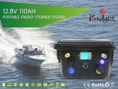 中国 12.8V 110Ahのリチウム携帯用力箱LiFePO4移動式動力火車バックアップ 販売のため