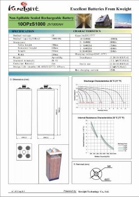 Cina Tipo classico batteria solare acida al piombo di servire di tempo di OPzS del ciclo profondo tubolare lungo 2V 12V 24V 48V 1000AH della batteria 2V1000Ah in vendita