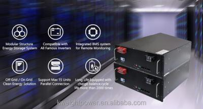Cina Sistema solare di batteria domestico del ferro del litio del sistema Kweight BMS Original 51.2v 50ah Lifepo4 di immagazzinamento dell'energia in vendita