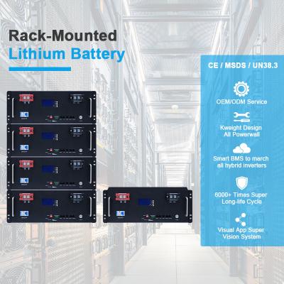 中国 51.2V 100AH Lifepo4のリチウム電池 モジュールPVシステム48vラック マウント電池 販売のため