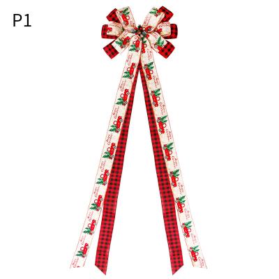 China Rood gedraaide fluwelen bogen voor kerstversiering Warm gedraaide lint bogen Gratis monster Te koop