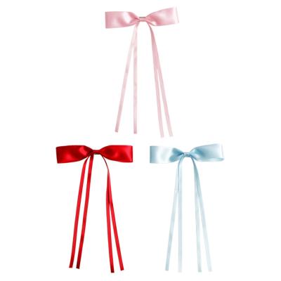 Cina Fabbricazione artigianale Bambine colorate capelli MSD Satin Nastro Clip capelli in rosso nero e rosa in vendita