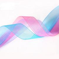 China Double Face Style Solid Pink Polyester Organza Ribbon Roll for Efficiency for sale