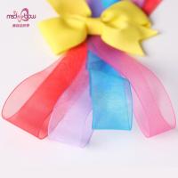 China Double Face Style Solid Pink Polyester Organza Ribbon Roll for Efficiency for sale