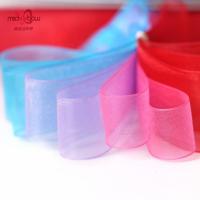 China Double Face Style Solid Pink Polyester Organza Ribbon Roll for Efficiency for sale
