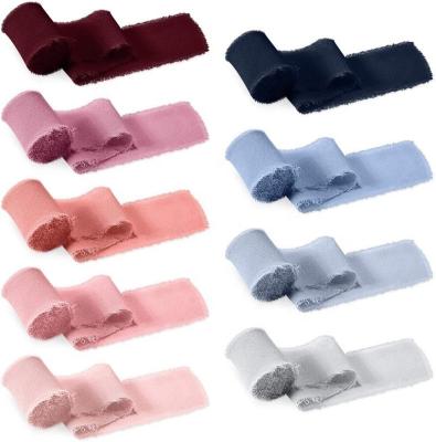 China MSD Margen áspero hecho a mano Frito Ribón de chifón crudo Fringe de color sólido para scrapbooking en venta