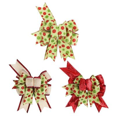 China Arcos de Natal 2024 Big Burlap Ribbon Arcos de camada dupla com fitas de arame à venda