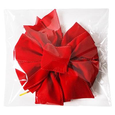 Cina Poliestere/giuta con filo di velluto rosso grandi nastri per la decorazione dell'albero di Natale in vendita