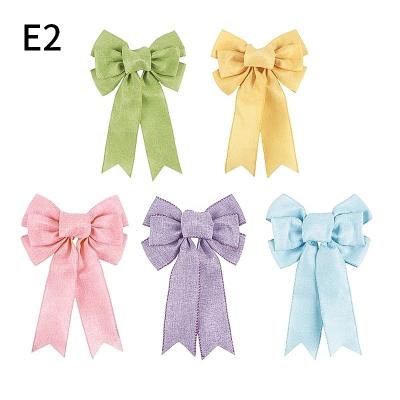 China Easter Decoration Must-Have Handmade Solid Color Burlap Ribbon Bows with Wire Edge for sale