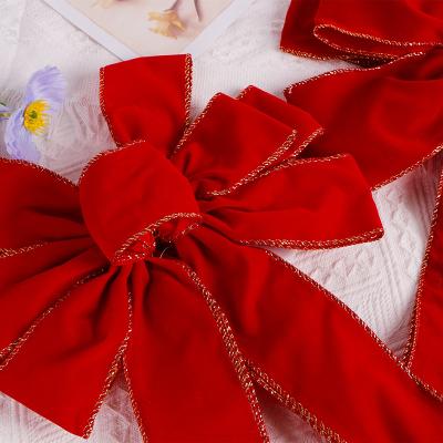 Cina Decorazione dell'albero di Natale Grandi archi di velluto con luce e nastro in vendita