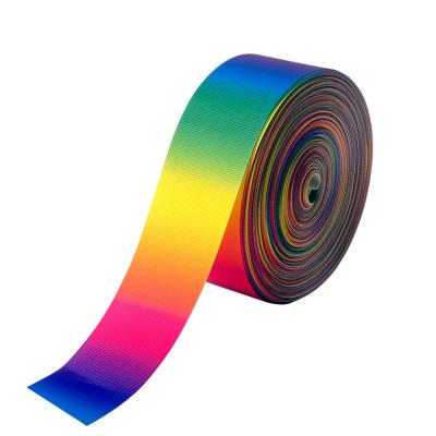 China Dark Rainbow Double Face Satin Ribbon Ons sterkste wasbare lint voor distributie Te koop