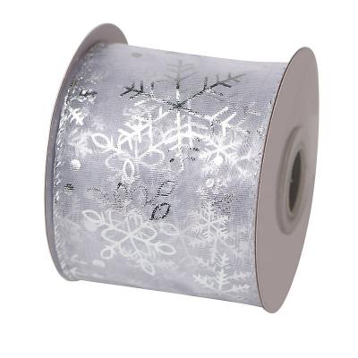 中国 クリスマスツリーと花束の飾り付けのためのワイヤードリボン 販売のため