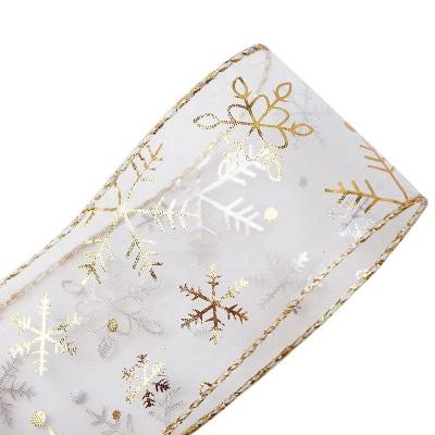 中国 クリスマスツリーと花束の飾り付けのためのワイヤードリボン 販売のため