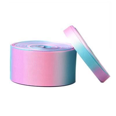China Multicolore verpakkingsontwerper Grosgrain Cinta lintjes met regenboogpatroon op prijzen Te koop