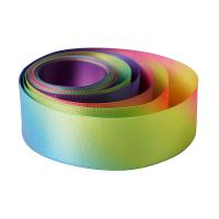 China Personalized Gradient Rainbow Colors Satin Printed Ribbons with Customized Patterns for sale