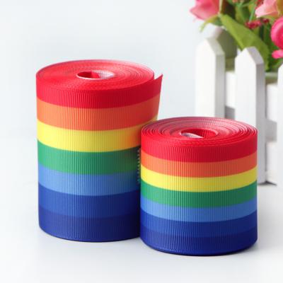 中国 3 インチ 75mm 環境に優しい 装飾用レインボー グロスグライン リボン 196色オプション 販売のため