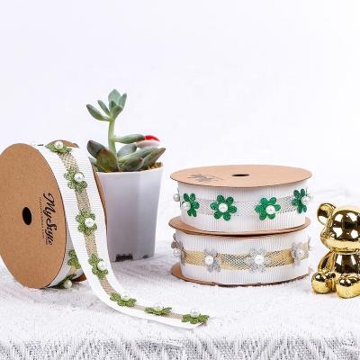 Cina Nastro di pizzo perline di fiori cucitura artigianato abbigliamento accessori decorazione e prestazioni in vendita
