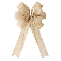 China Easter Solid Color Burlap Bows in Jute/Polyester Perfect for Festive Celebrations for sale