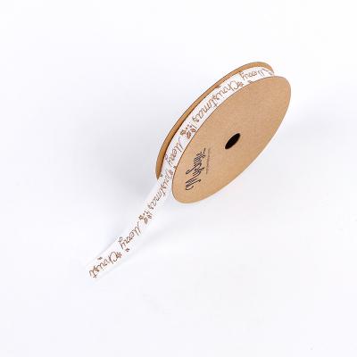 China Screen Ink Printed Cotton Ribbon for Celebrations Feestelijk kerstontwerp Te koop