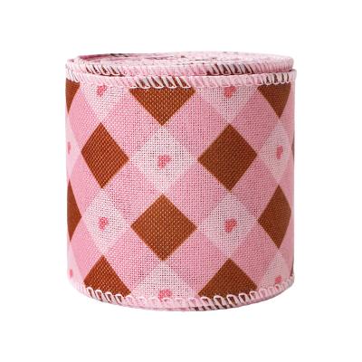 China Kerstversiering 63mm Draadband met Sweet Bear Print Draadband Te koop
