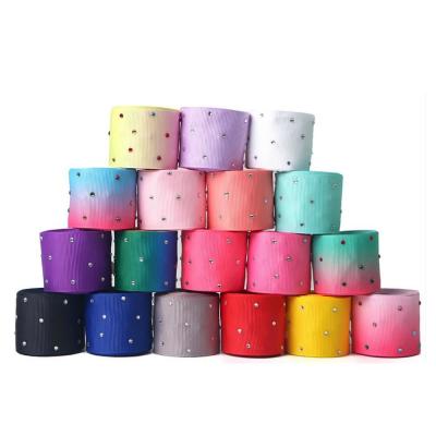 China 38 mm Grosgrain Rhinestone Ribbon met Diamant Decoratie 18 Kleuren of op bestelling Te koop
