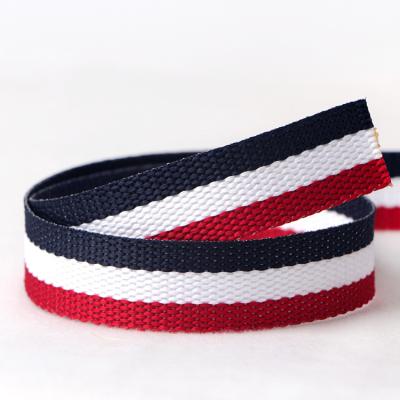 China Tricolor-Weaving Ribbon für recyceltes Tricolor-Feriennylon zu verkaufen