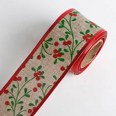 China Personalisieren Sie Ihren Weihnachtsbaum mit Jute-/Polyester-Burrlap-Band zu verkaufen