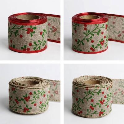 China Personalisieren Sie Ihren Weihnachtsbaum mit Jute-/Polyester-Burrlap-Band zu verkaufen