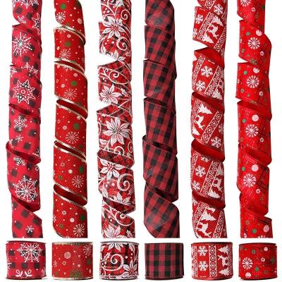 China Druckte Draht-Burlap-Bänder für Weihnachtsgeschenke von MSD Ribbon 2,5 Zoll zu verkaufen